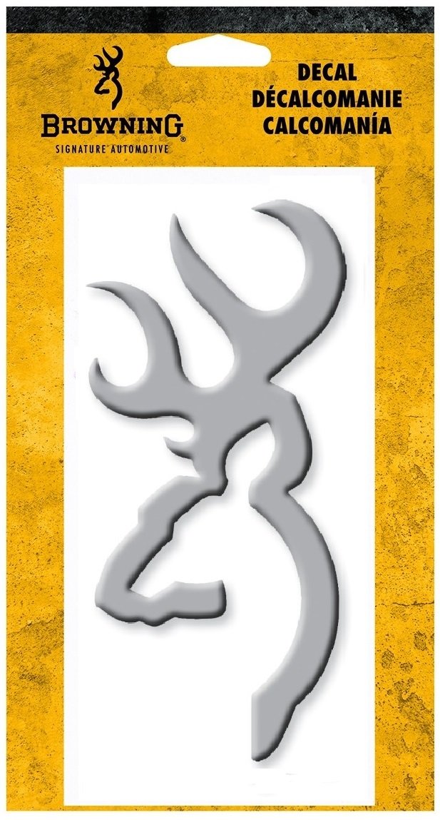 Autocollant Logo Browning 3D Argent grand modèle - 4634